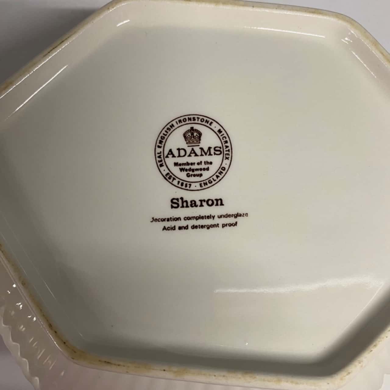 Adams Ironstone ‘Sharon’ Vegetable Dish with Lid