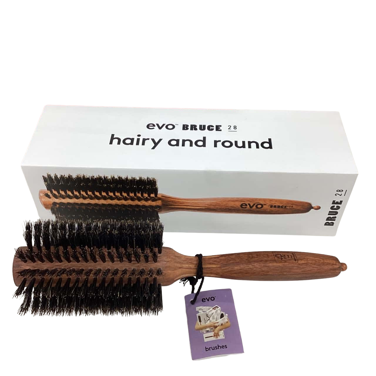EVO Bruce 28 “Hairy and Round” Wooden Hairbrush BNIB(s)