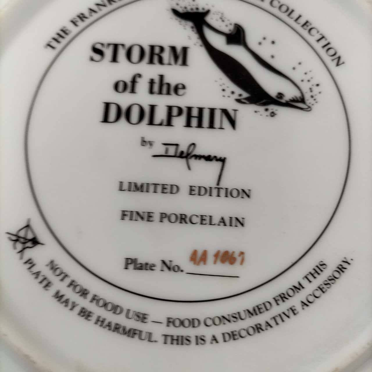 Franklin Mint 'Storm Of The Dolphin' Decorative Plate