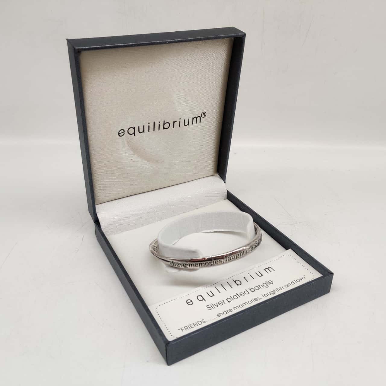 Stunning Equilibrium Silver Plated Bangle "Friends......Share Memories ...