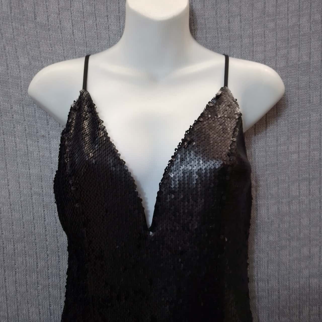 Tiger Mist Women's Size L Black Sequin Mini Dress