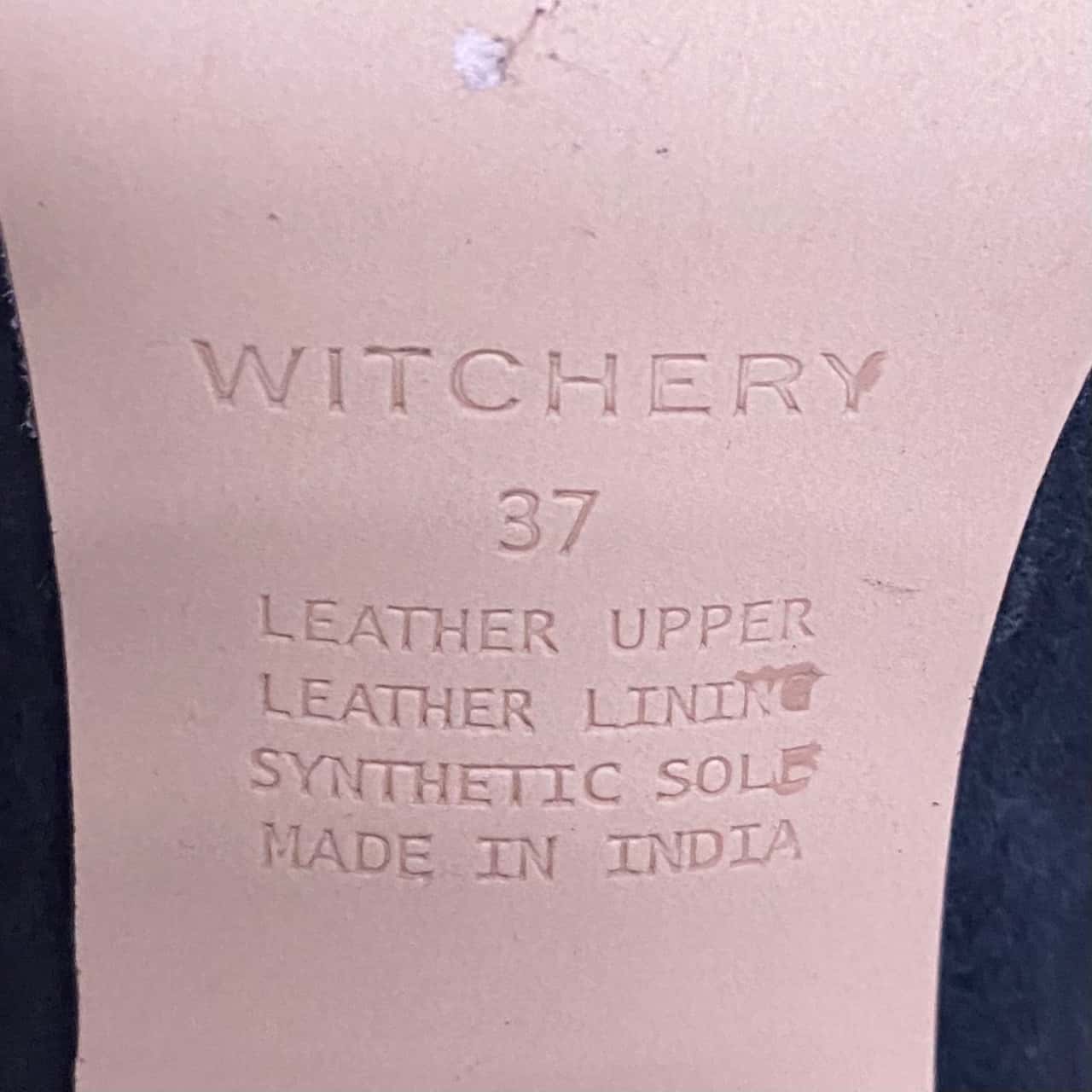 Witchery Camille Black Suede Leather Heeled Ankle Boots Size 37(s)