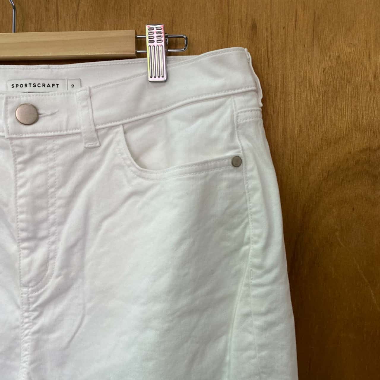 Sportscraft White Straight-Leg Jeans Size 12 (s)