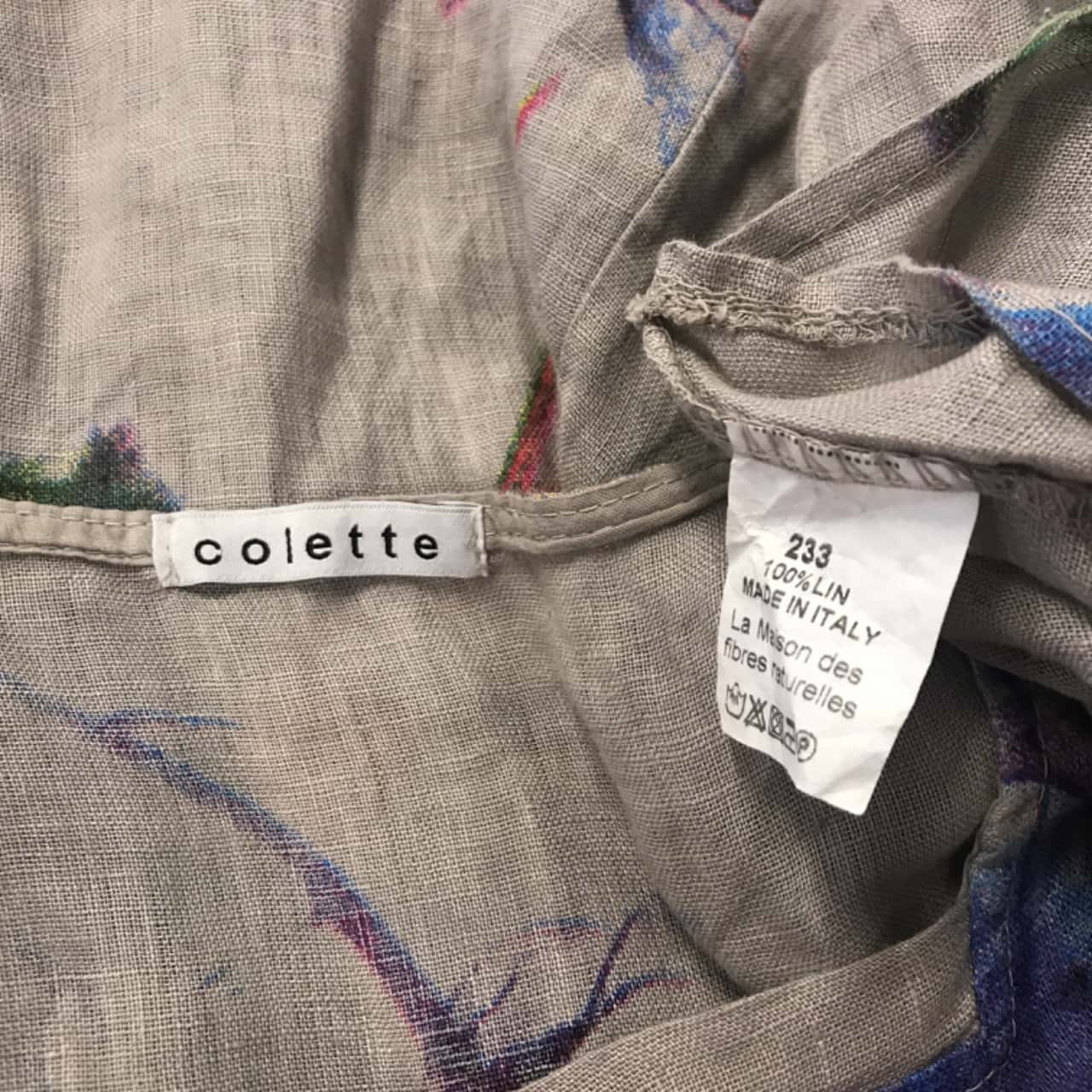 Colette Made in Italy Linen Floral Dress Size M (s)