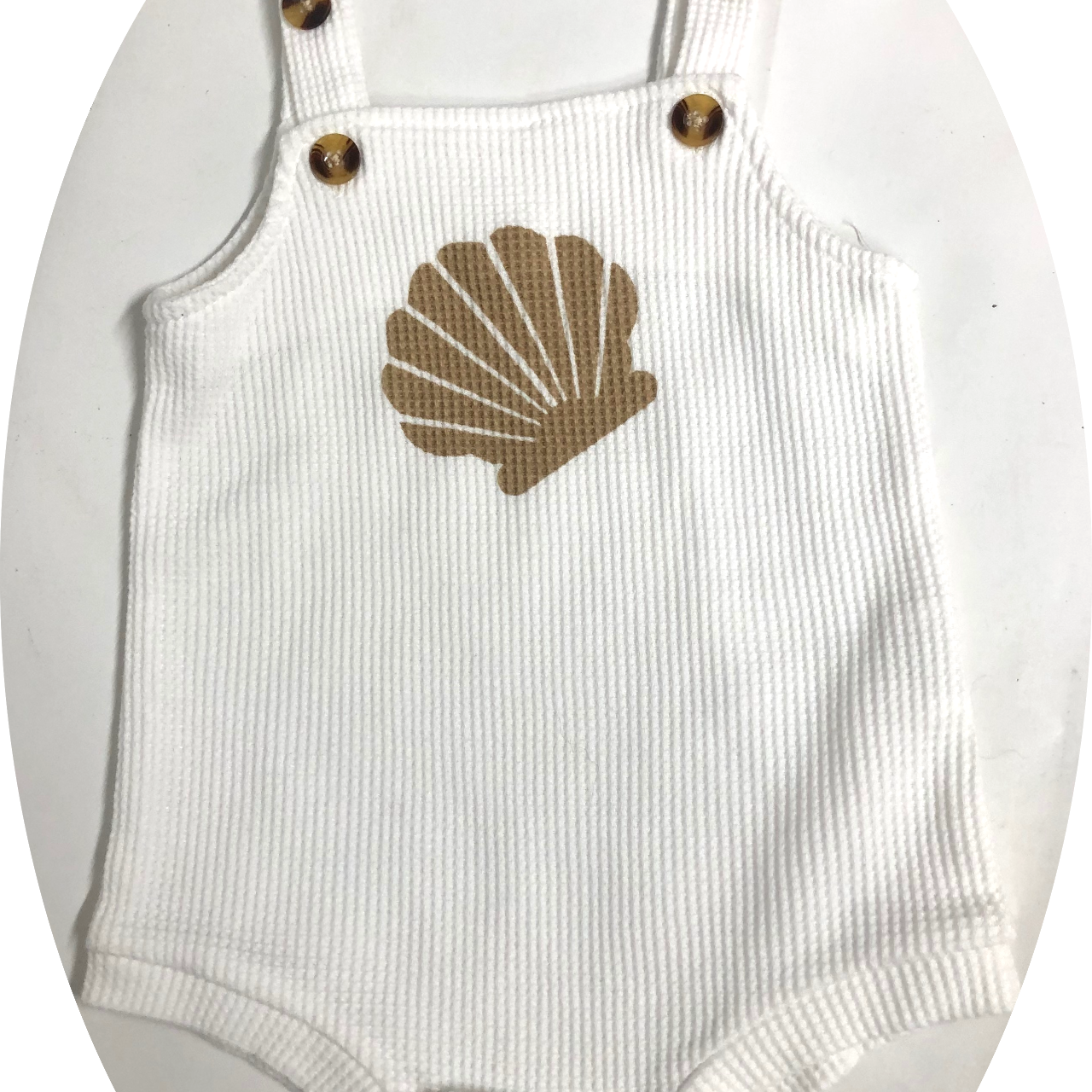 Baby Size 6-12m Playsuit Brown / Cream - New