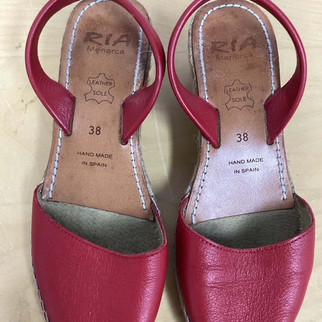 Womens Size 38 Red Ria Menorca summer shoes(s)