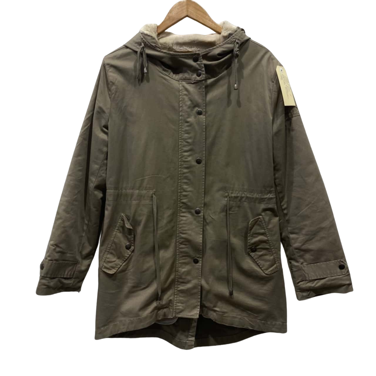 Pako Litto Womens Size L Button Up / Front Zipper / Hood Jacket Green