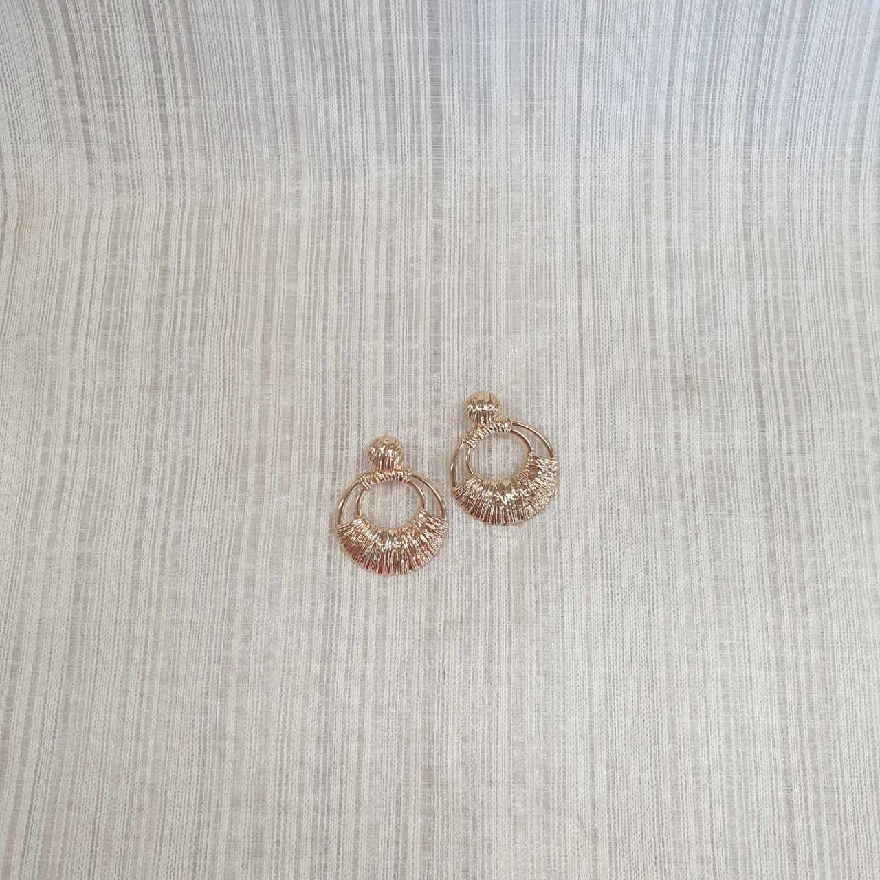 Classy Flat Double Hoop /Gold Tone /Pierced Earrings with Joined Bottom ...