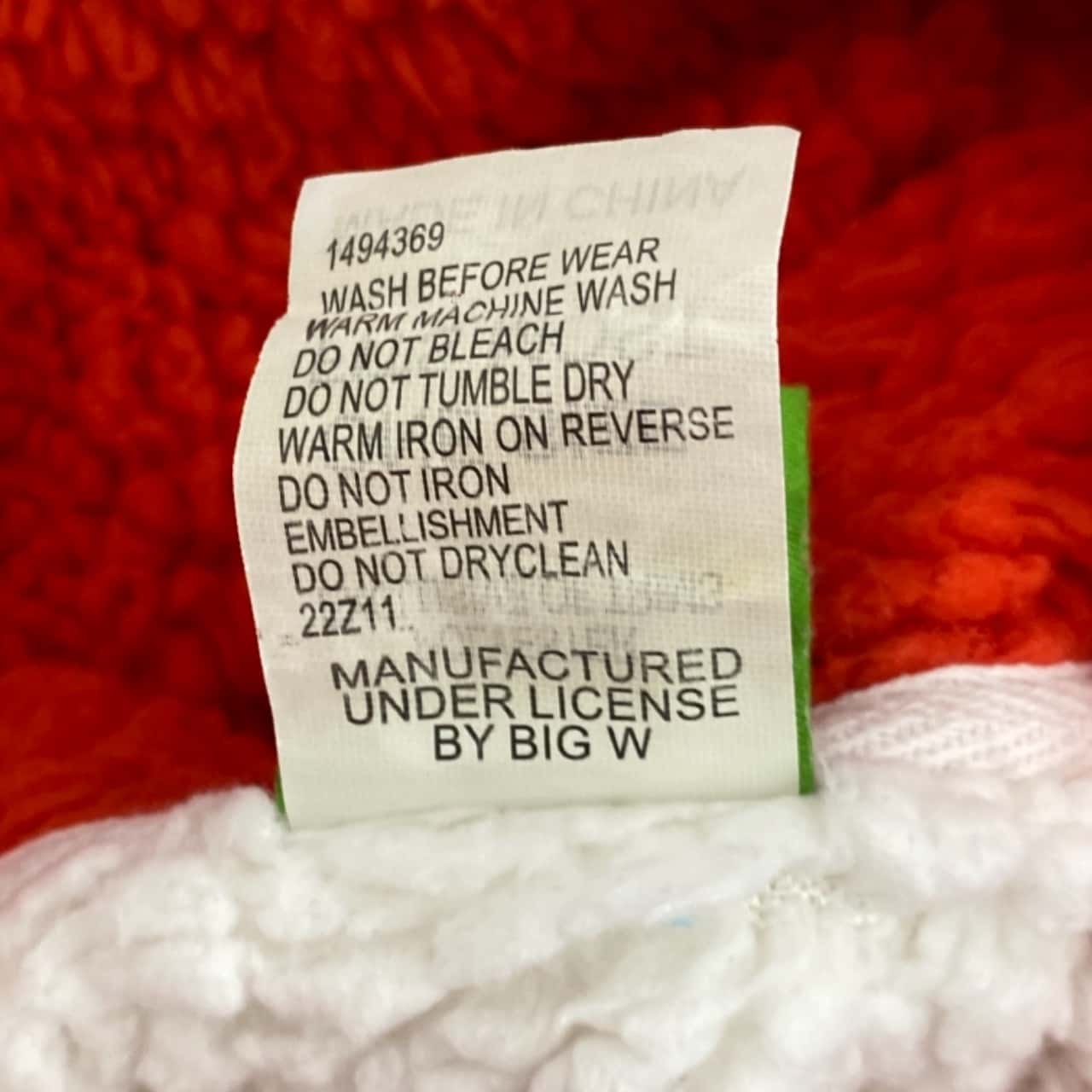 Sesame Street Unisex Size One Size Blue / Red / White Cookie Monster Oodie