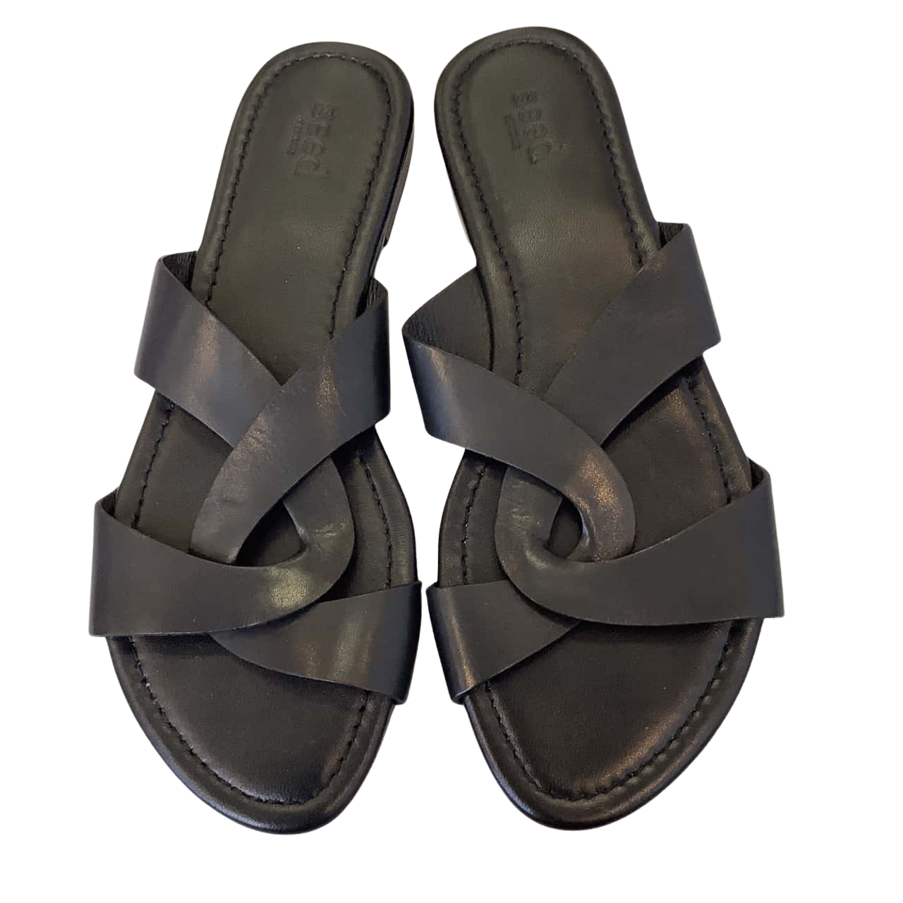 Seed Heritage Womens Size 38 Cara Leather Sandals Black (s)
