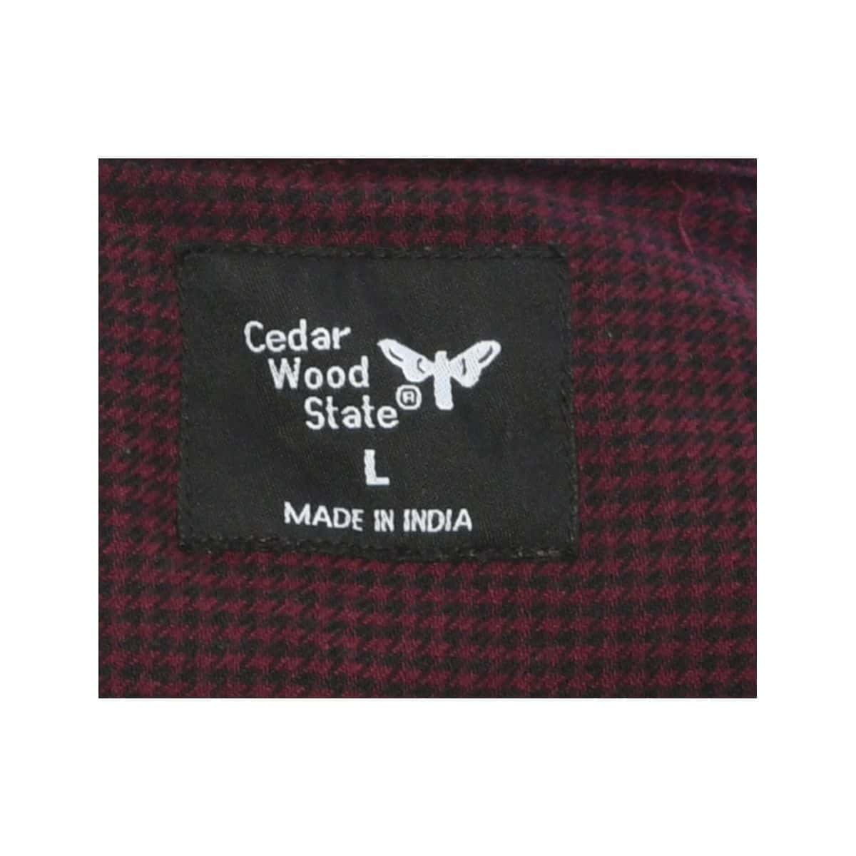 Cedar Wood State Men's Size L Long Sleeve Shirt Maroon Hound's-tooth ...