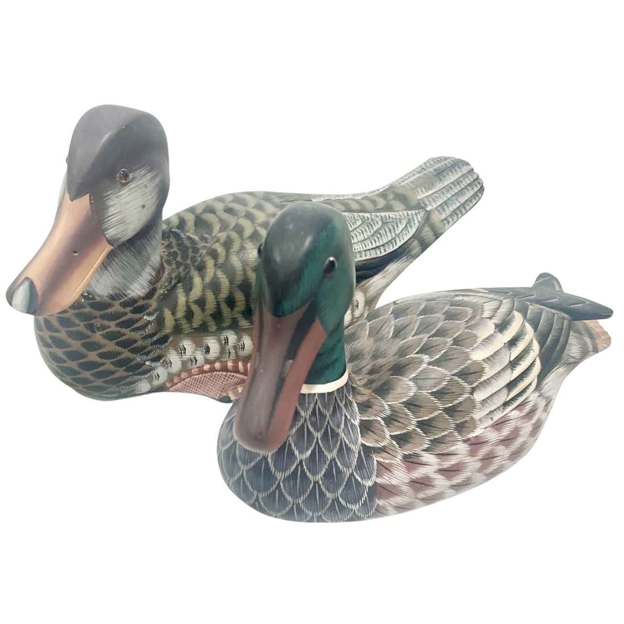 2 Handcrafted Wooden Ducks (s)