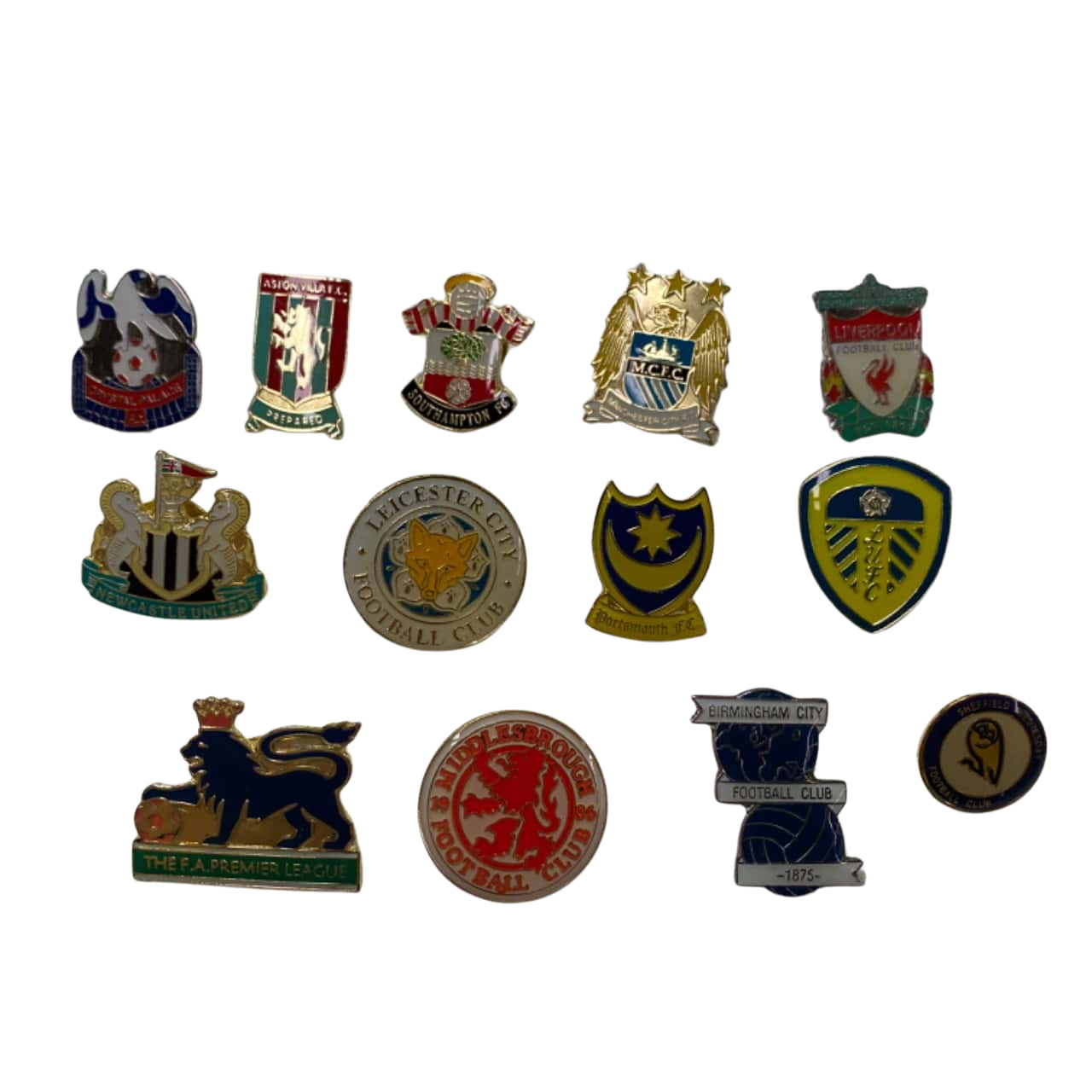 13 Assorted Football Club Pins (s)