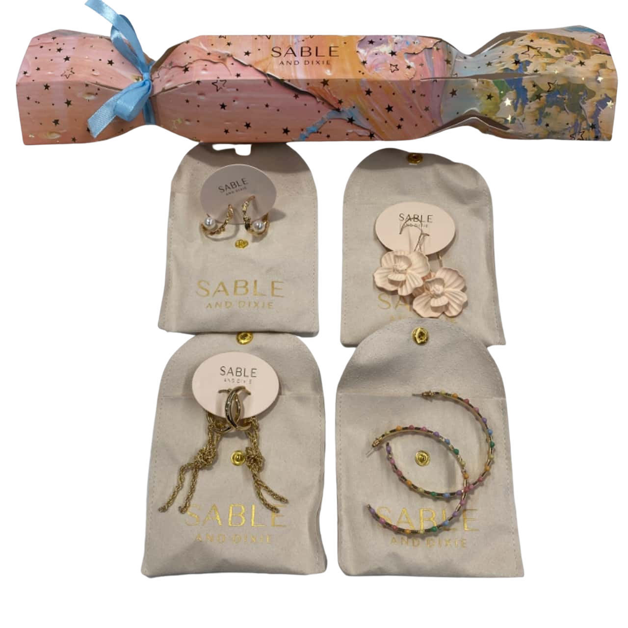 Sable and Dixie Womens Gift Pack with 4 Gold-tone Earrings, BNWT(s)