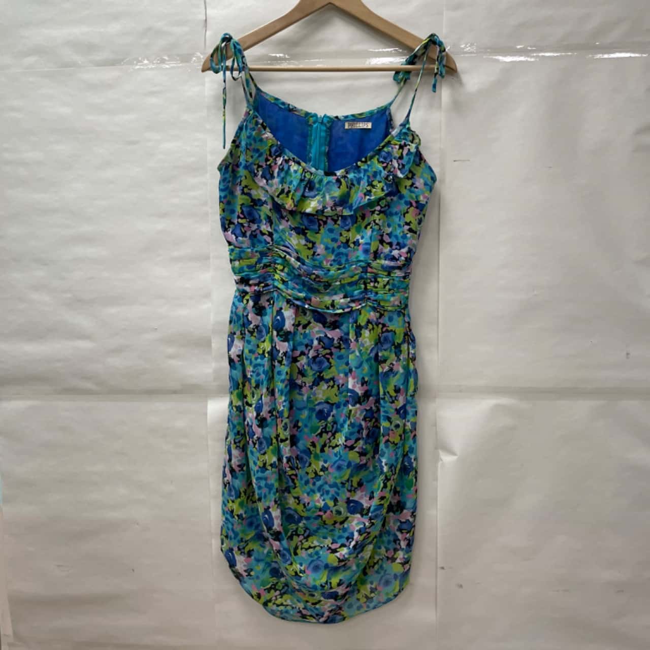 Phillips Womens Size 8 Floral Blue Dress