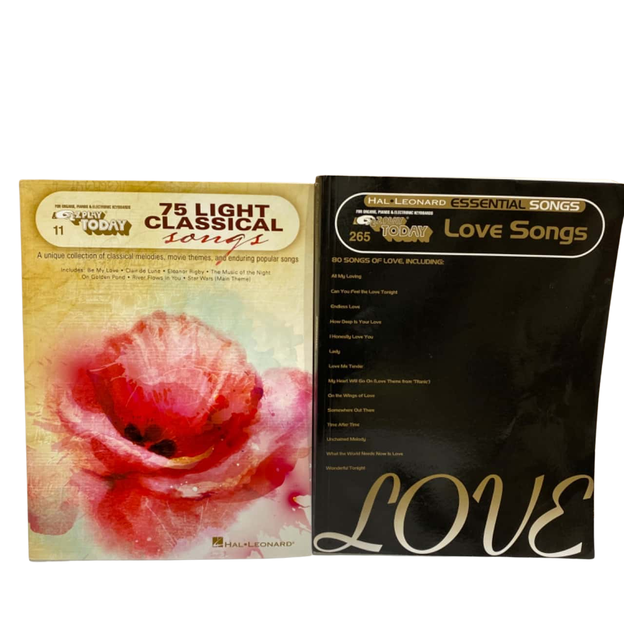 Set of 2 songbooks for piano keyboards and organs