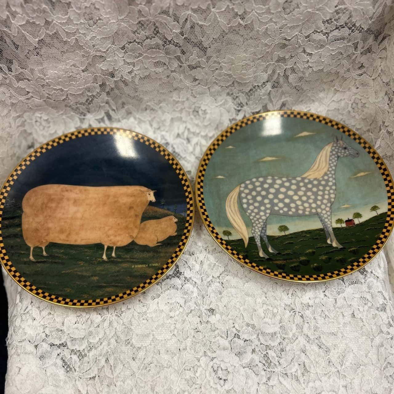 Warren Kimble Lenox Barnyard Animals COMPLETE Set of 8(s)