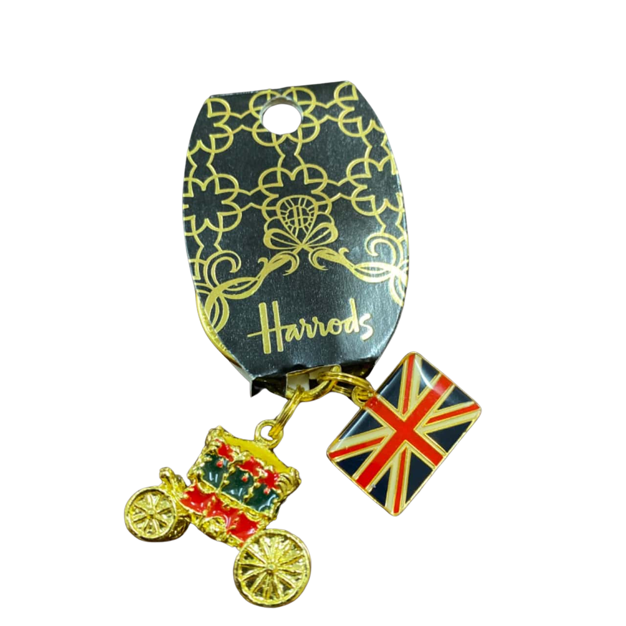Unisex HARRODS Gold stage coach keyring(s)