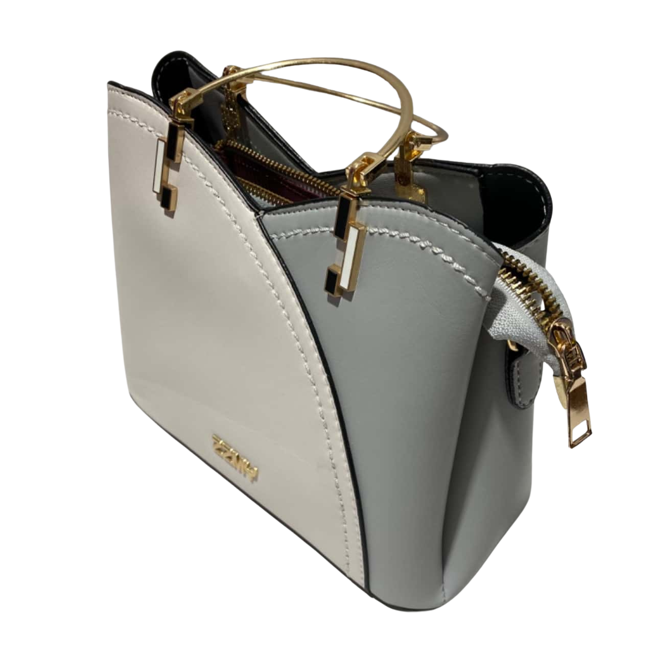 ZZMY White and Turqoise Handbag Womens