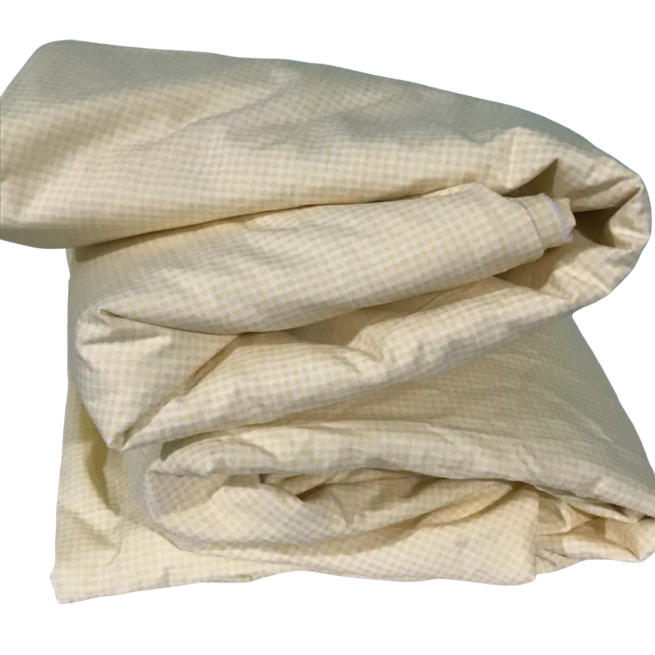 Large Fabric Piece Cotton Lemon White Fine Gingham 550 cm x 250 cm(s)