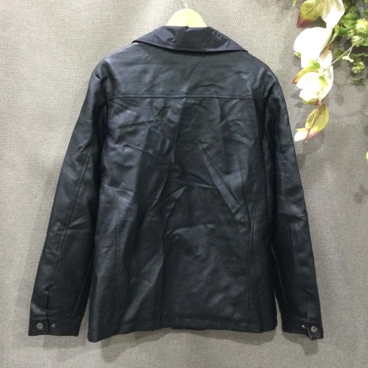 AC Luxury Collection, Mens Faux Leather Jacket, Size L Black