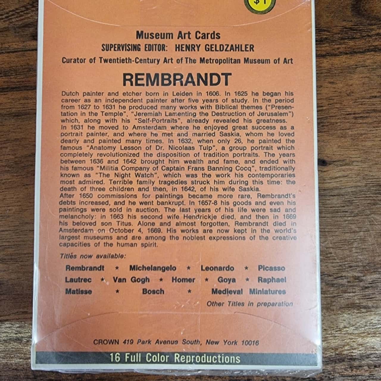 Collection Of 4 Packs Museum Art Cards - Goya - Bosch - Medieval ...