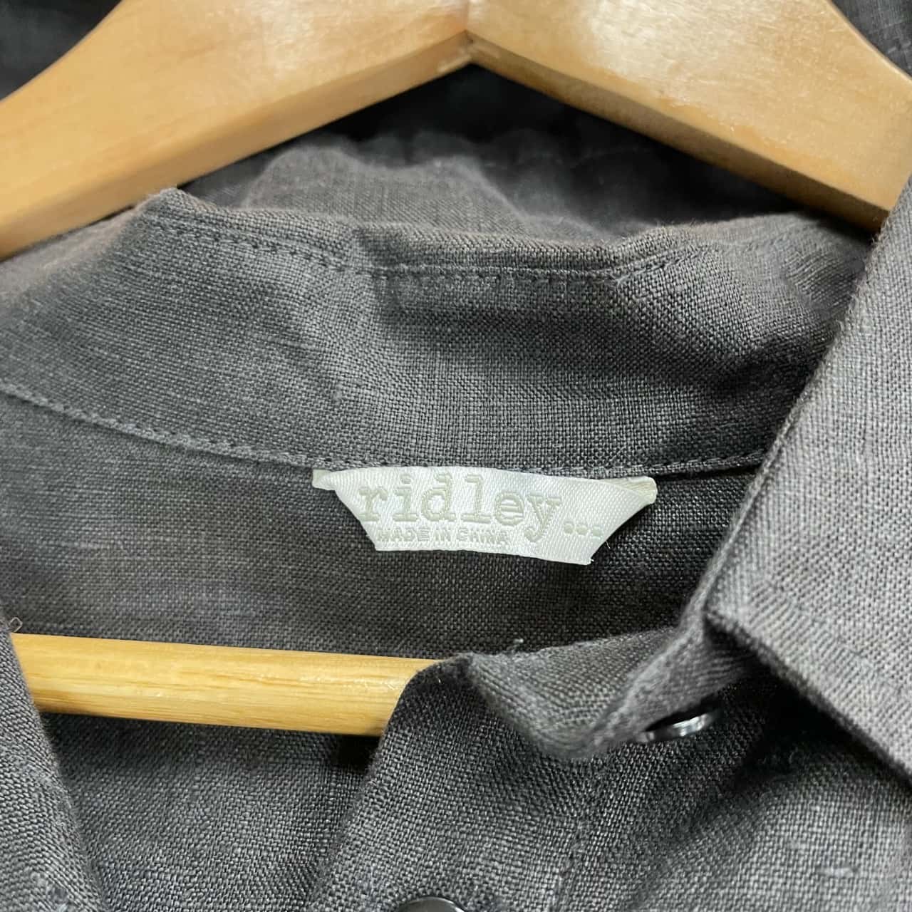 Ridley Women's Size M Linen Shirt Dress Black