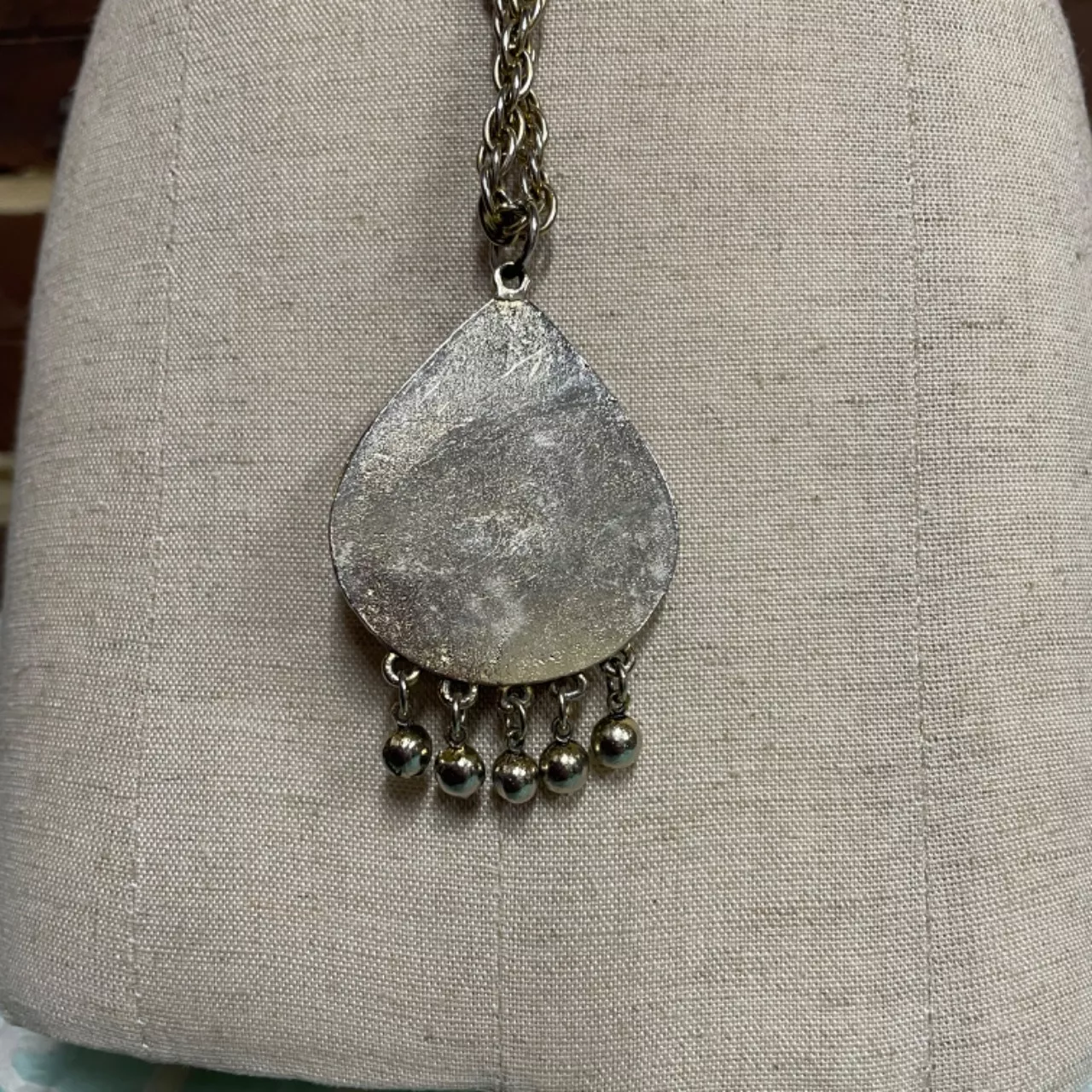Gold Toned Filigree Pendant With Turquoise Stones Womens - Used Very ...