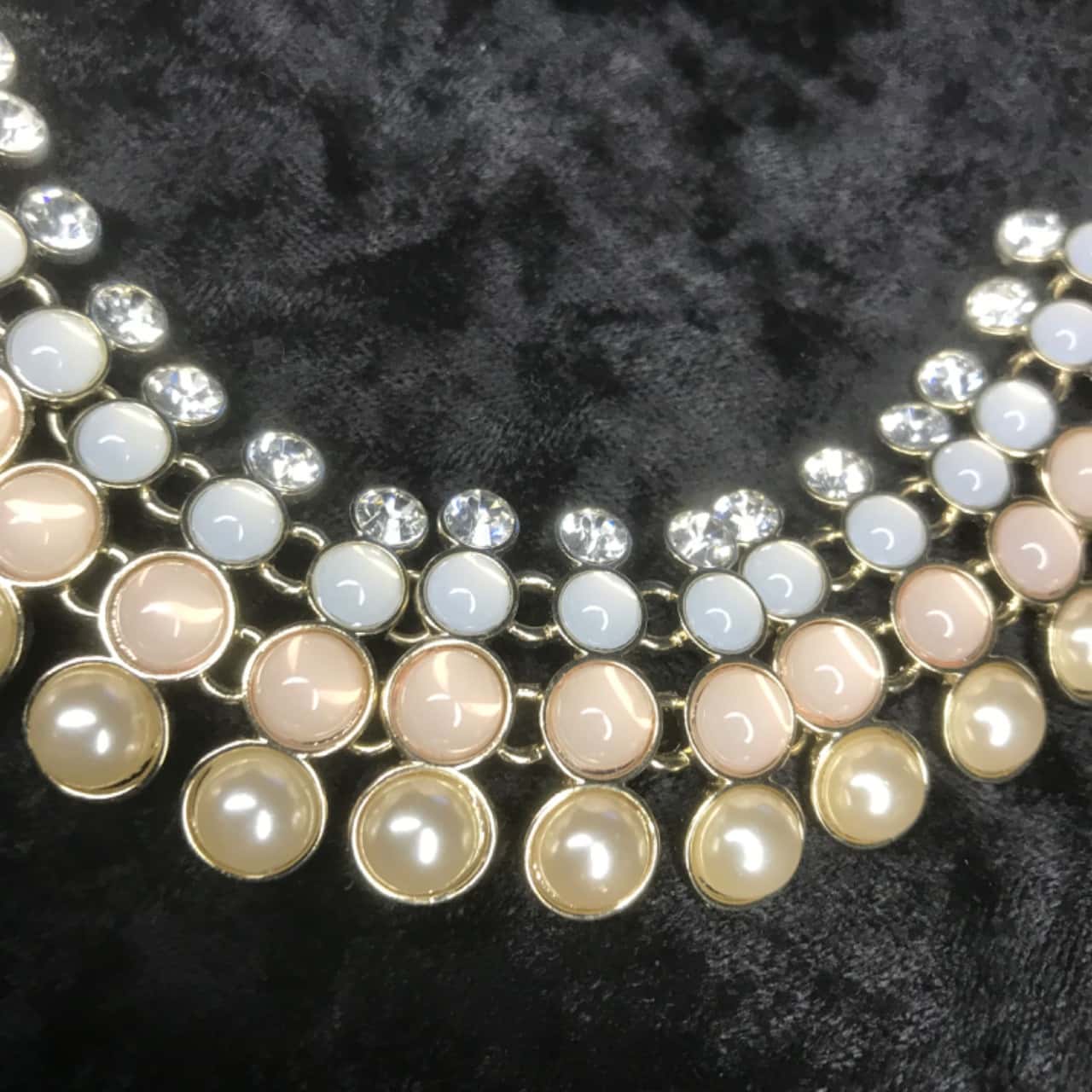 Stunningly Womens Necklace Immitation Gold, Pearls & Diamontes 4 Rows ...