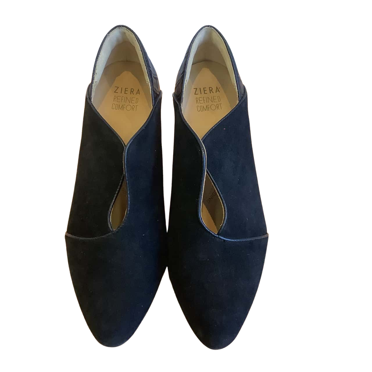 Ziera Olena Womens Size UK 38FF/AU 9 Suede Heel Shoes Black