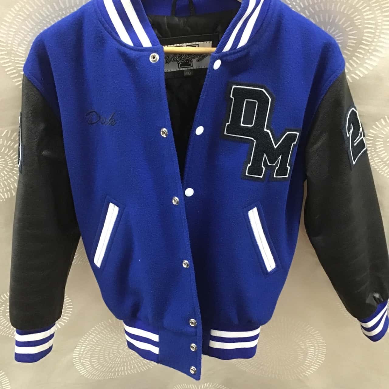 Mens, Size, M, Leather, Jacket, Black, / Blue