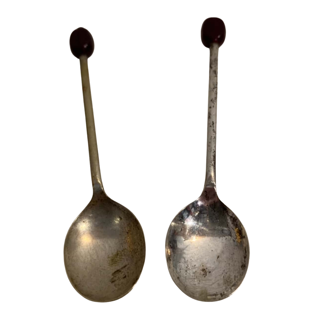 Set of 2 Vintage Sterling Silver Bean Teaspoons