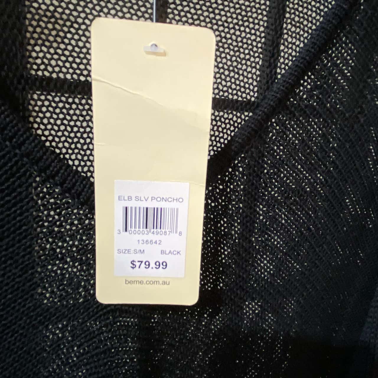 beme Womens Size Plus Size / M Poncho Black
