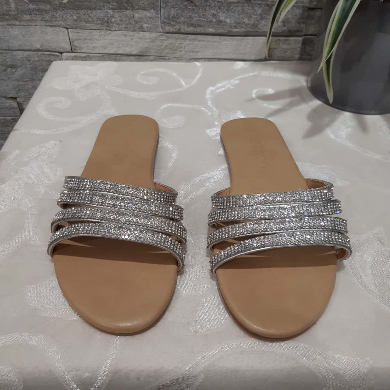 Collection Womens Sandal Size 6 Brown / Silver(s)