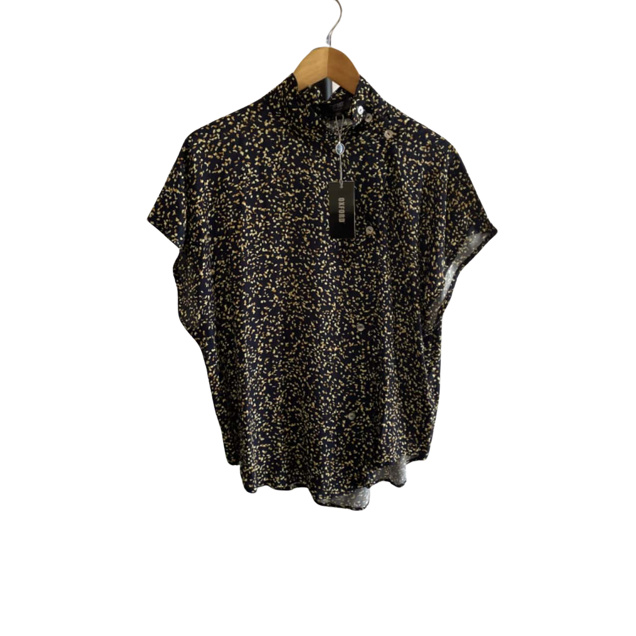 NEW Oxford Woman Elyse Confetti Top Women's Size 10 Black Multi(s)