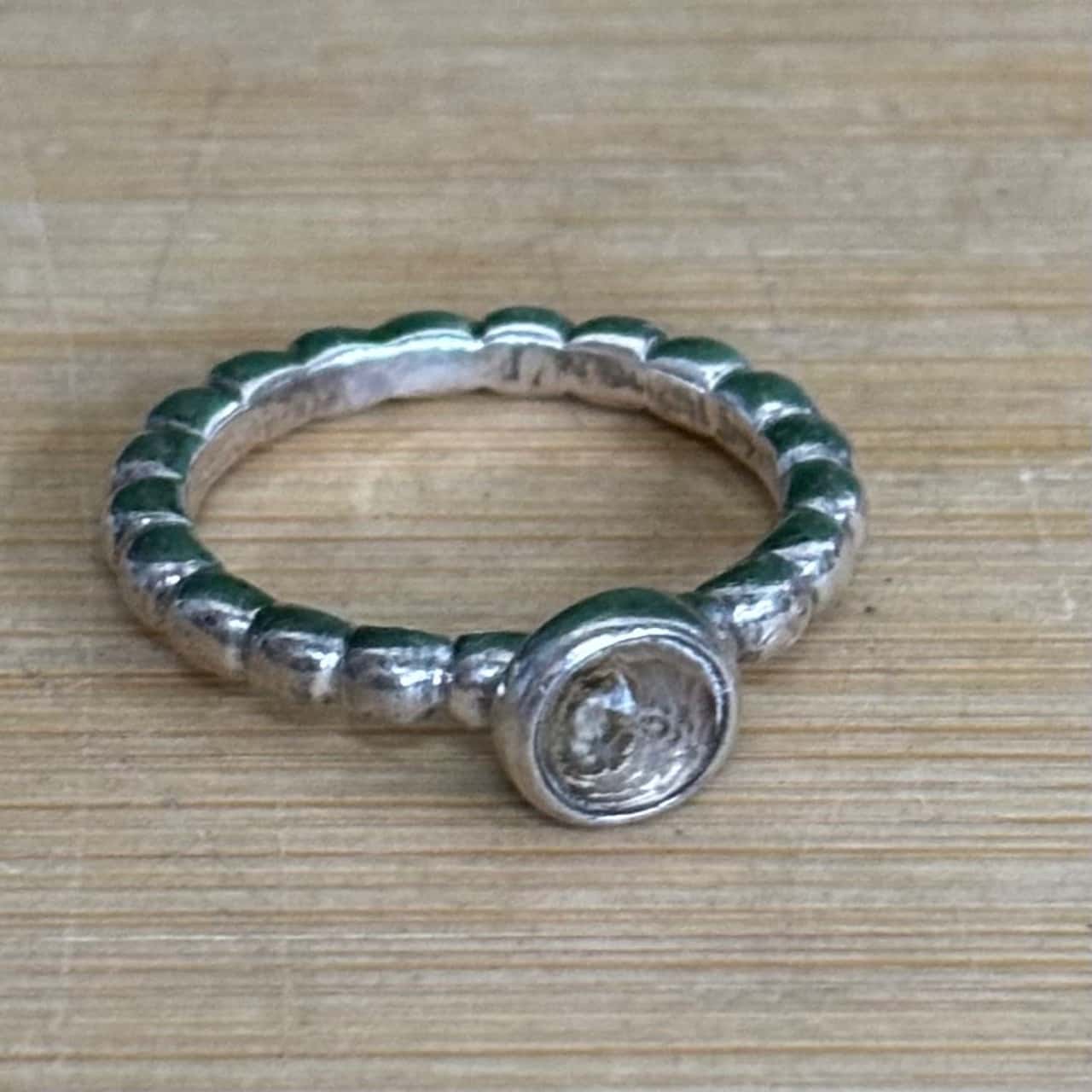 Silver Beaded Ring (Stamped 925)(s)