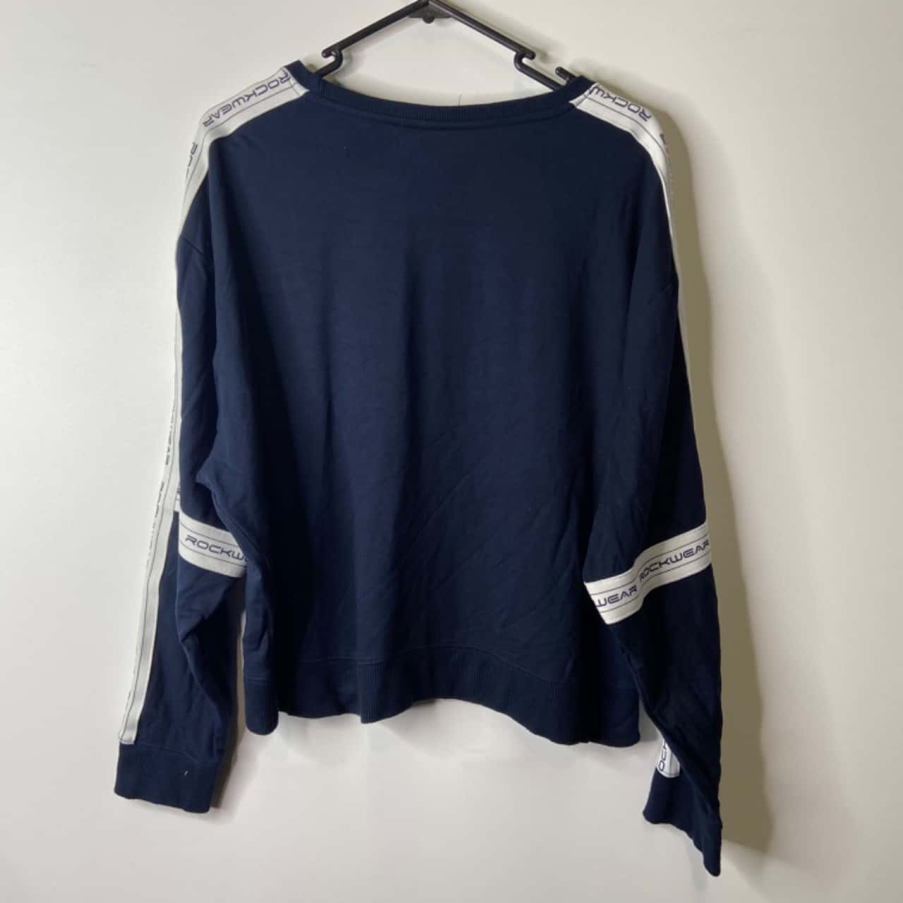 Rockwear Womens Jumper Size 12 Navy Blue / White (s)