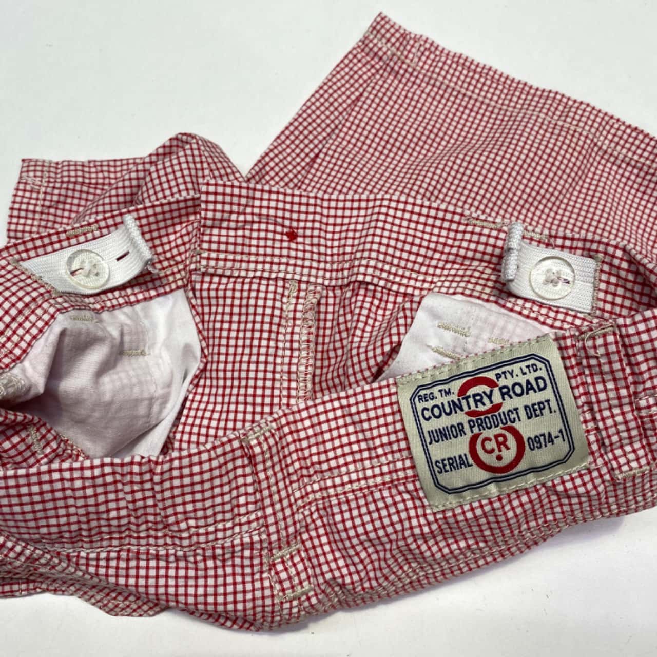 Kids’ Country Road Size 7 Checked / Red / White Shorts