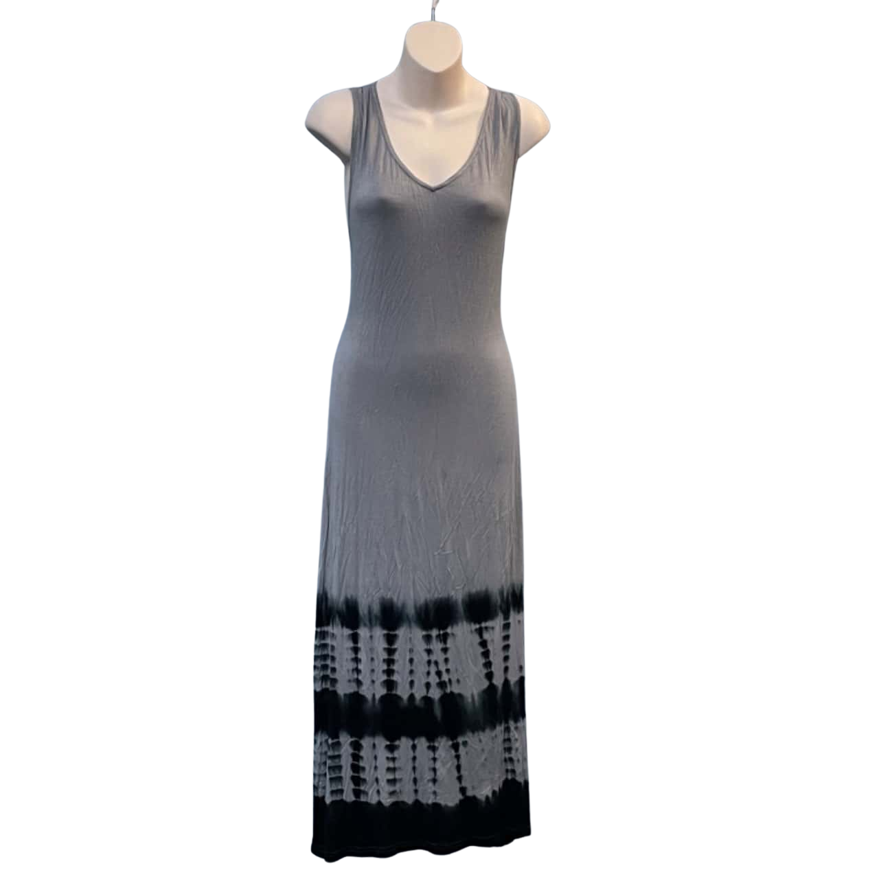 Otto Mode Womens Maxi/Sleeveless Dress Black/Grey