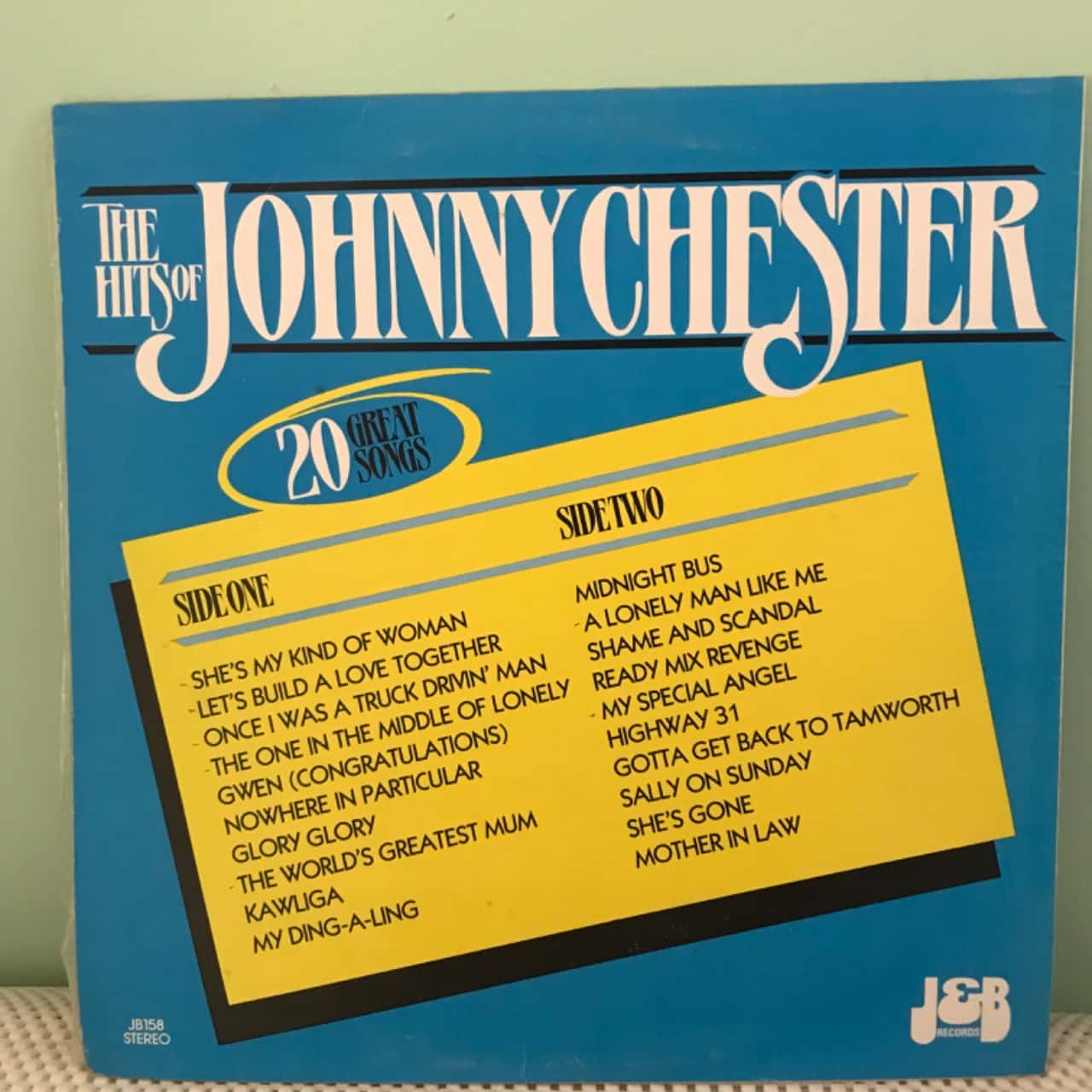 12” Vinyl The Hits Of Johnny Chester 1970s Aussie Pop, Country, Comedy