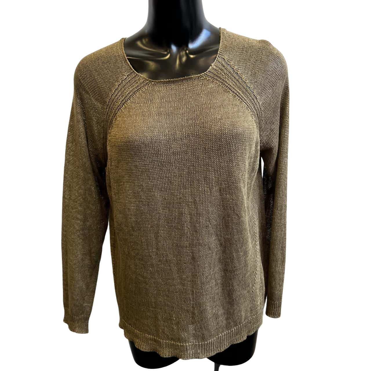Diega Womens Size S Linen Knit Jumper Brown (s)