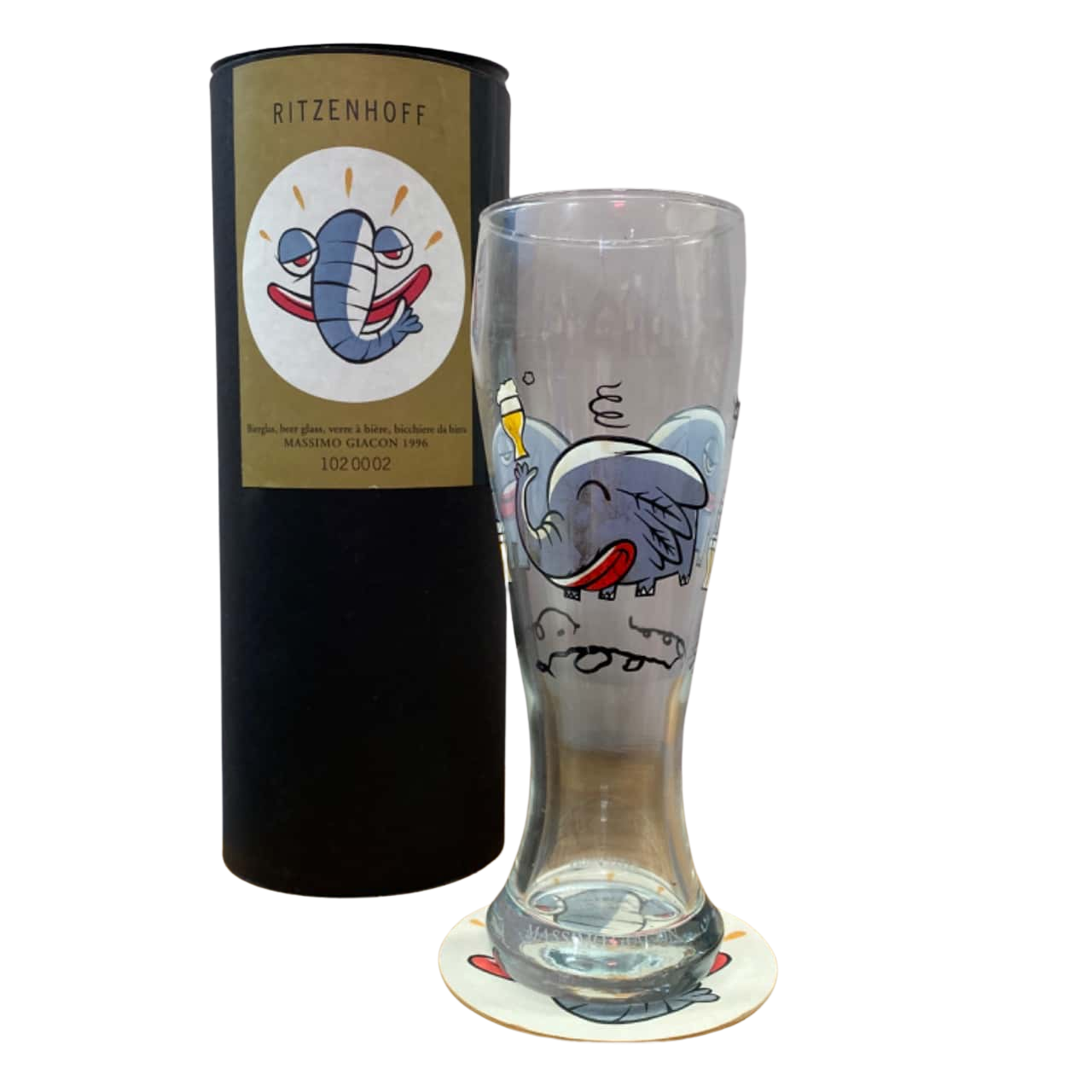 *SPOOKY SPRING SALE* Ritzenhoff Beer Glass: Massimo Giacon (1996)(s)
