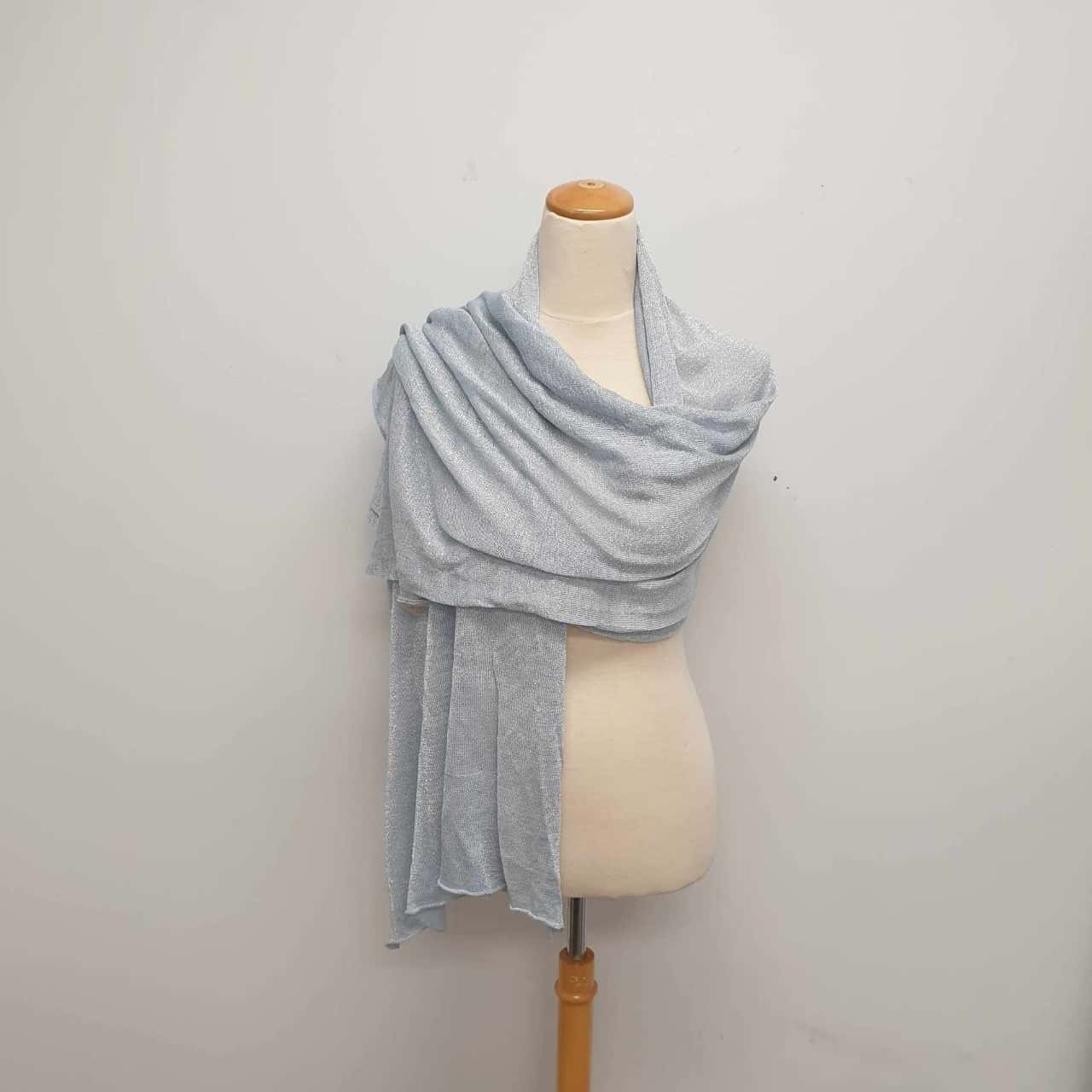 Amber Rose Gorgeous Pale Blue with Glittery Silver Lurex Thread Detail ...