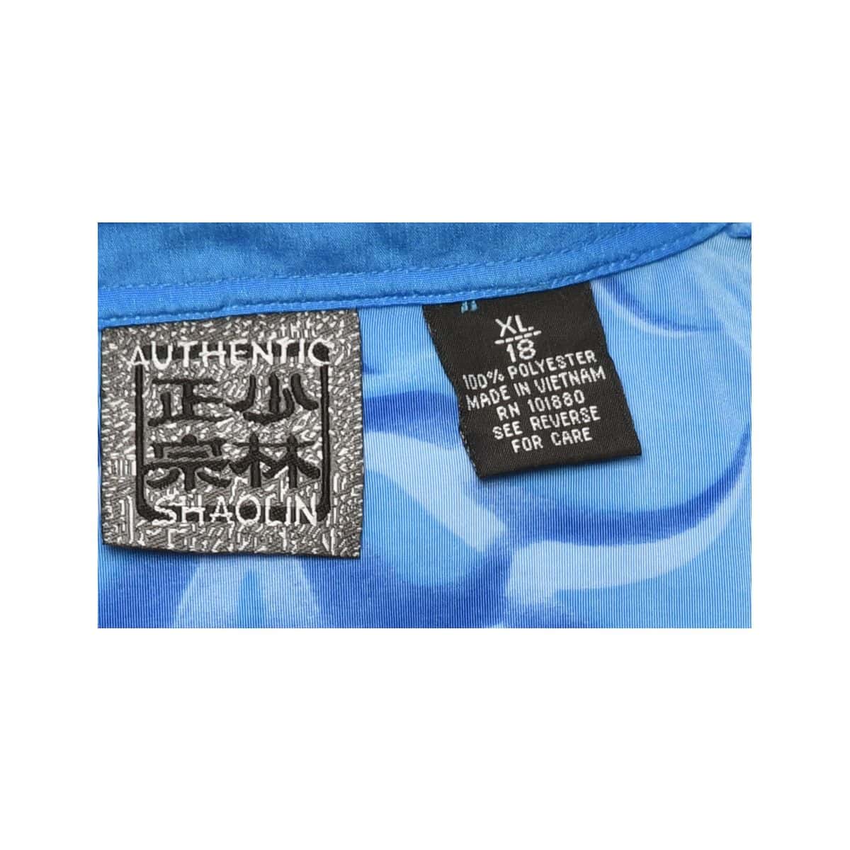 Shaolin Mens Size 40 Short-Sleeve Blue & Black Patterned Shirt(s)