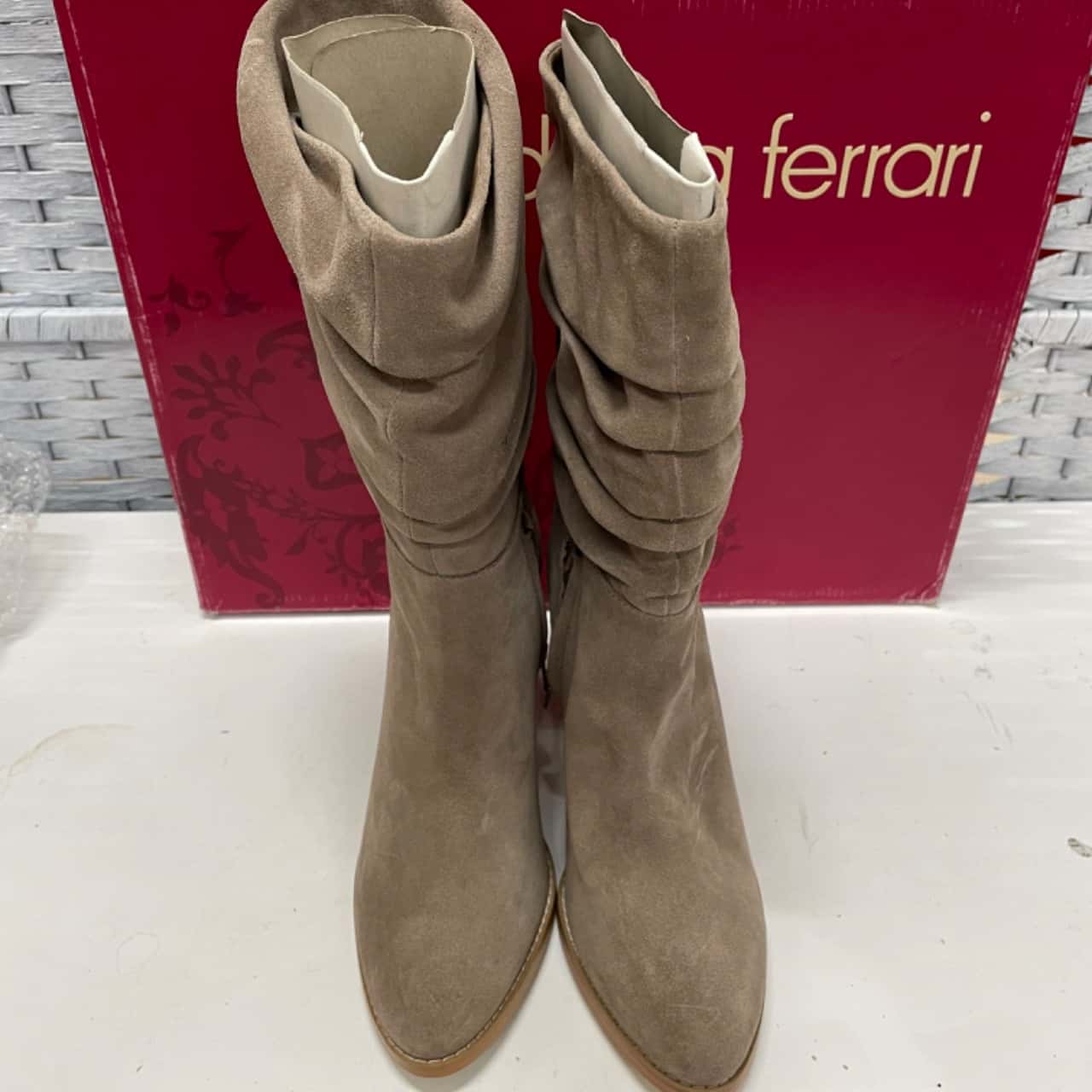 Diana Ferrari Womens Size 8 Beige Leather Boots(s)