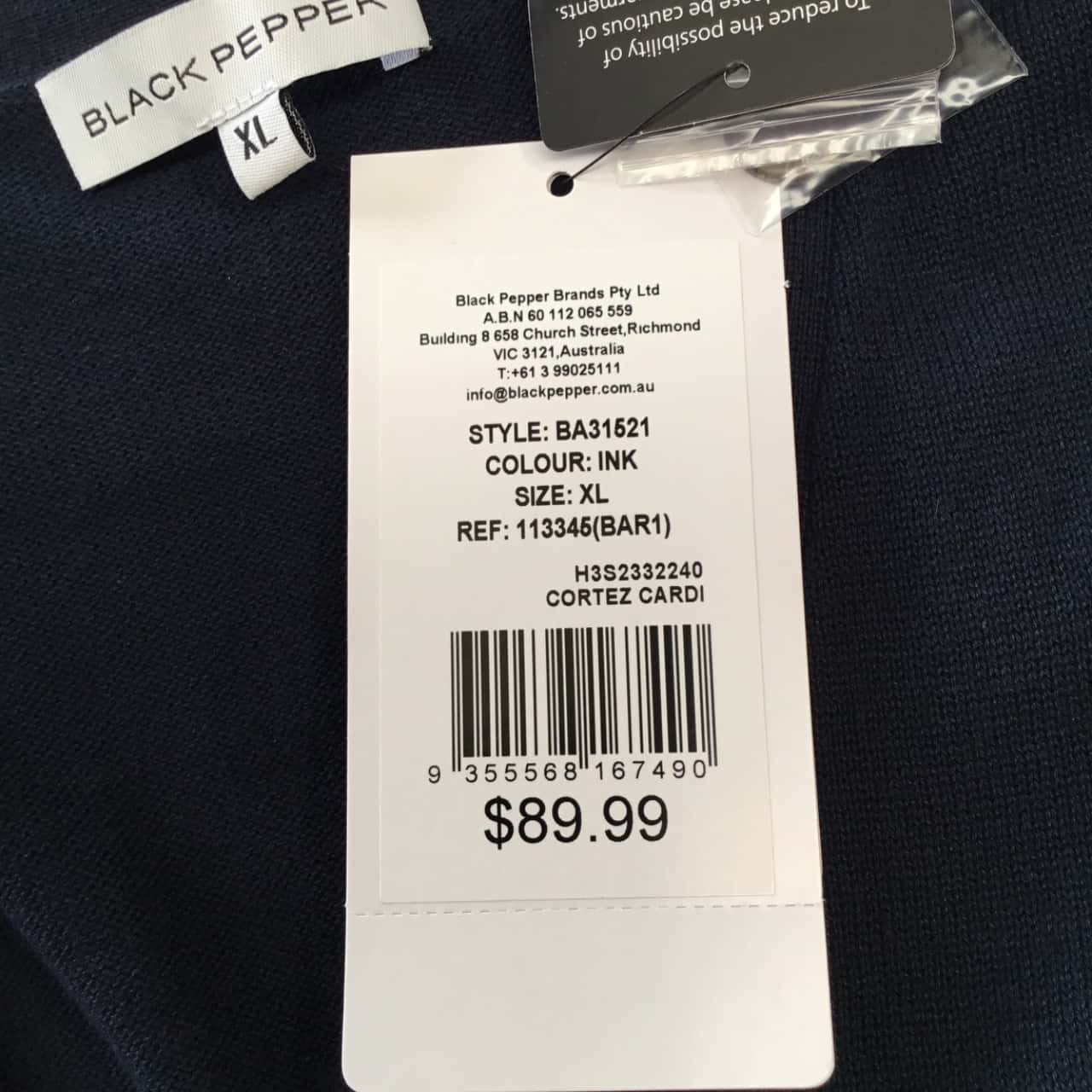 Black Pepper Womens Size XL Cardigans Navy Blue - BNWT