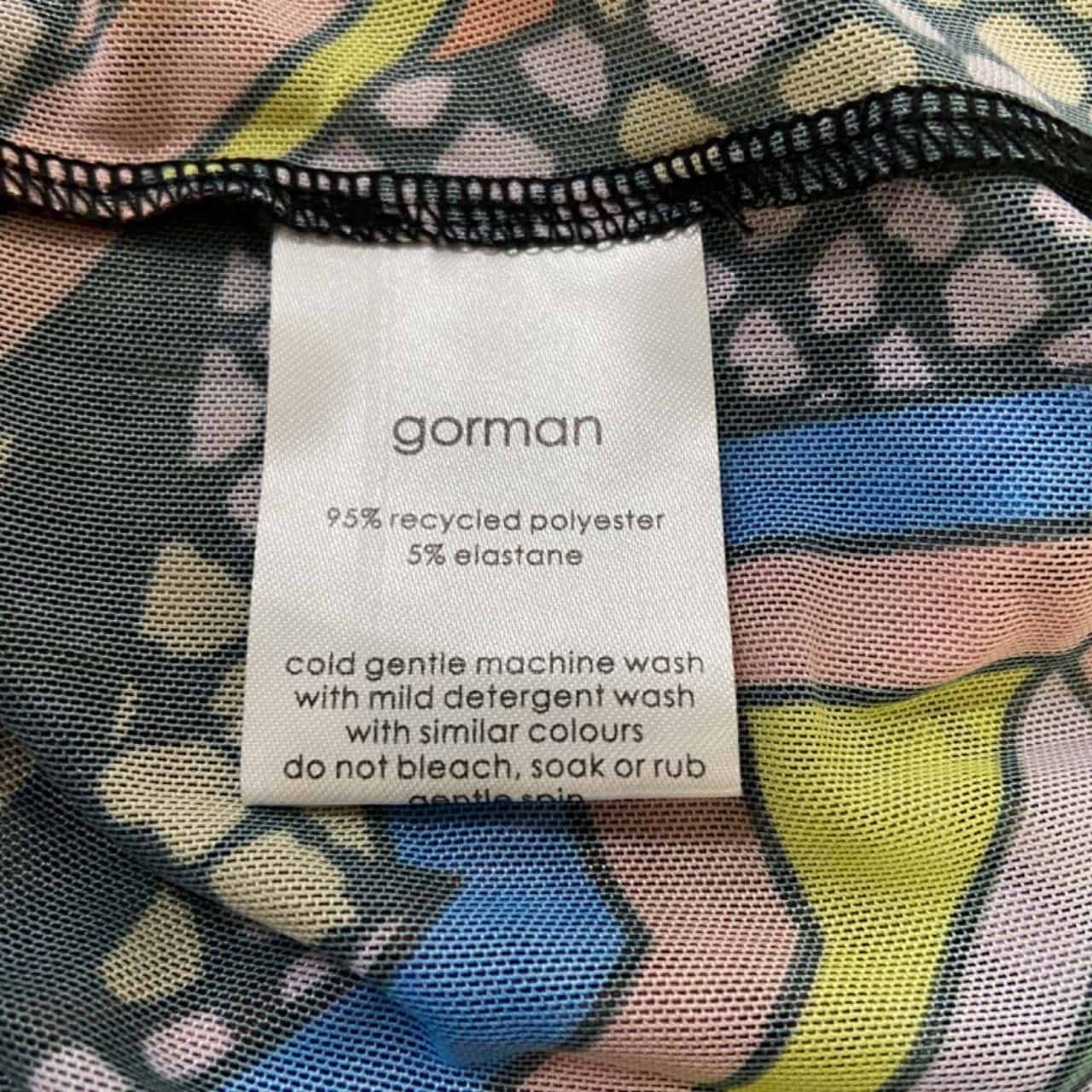 Gorman Long Sleeve Printed Sheer Mesh Dress Size 14 Midi Dress Black ...