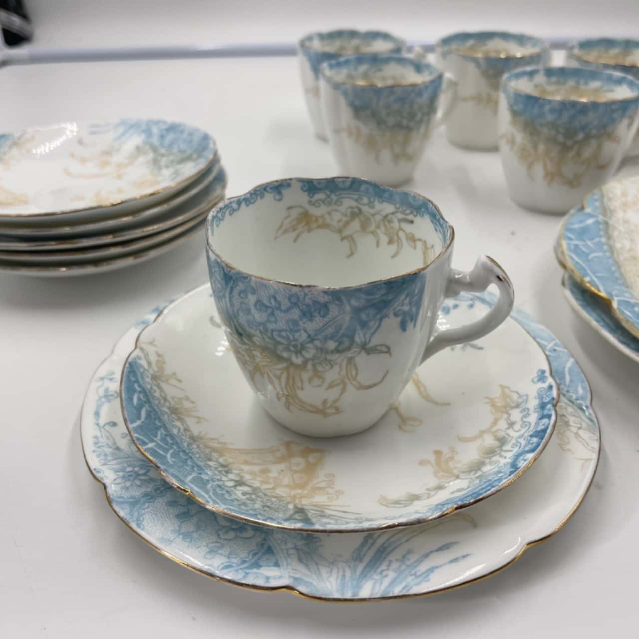 Vintage Wileman and Co Foley China made in England 21 piece dinner set ...