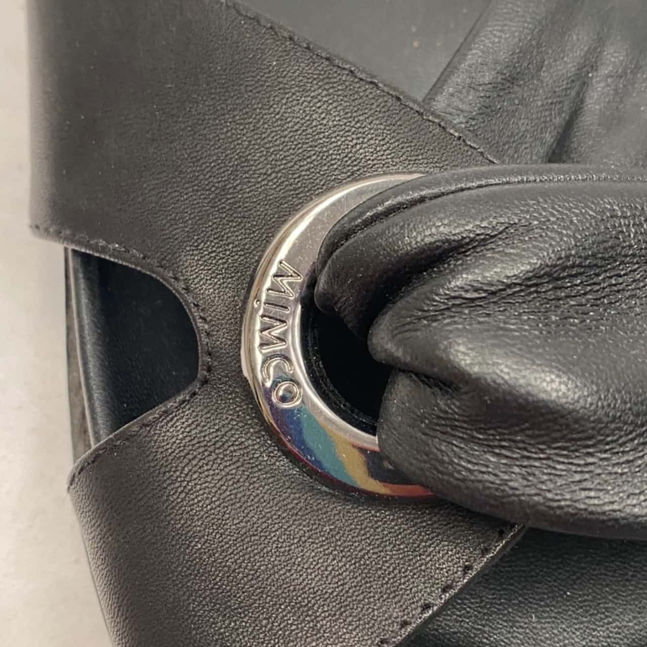 Womens MIMCO Size 37 Leather Black Slip On Slides(s)