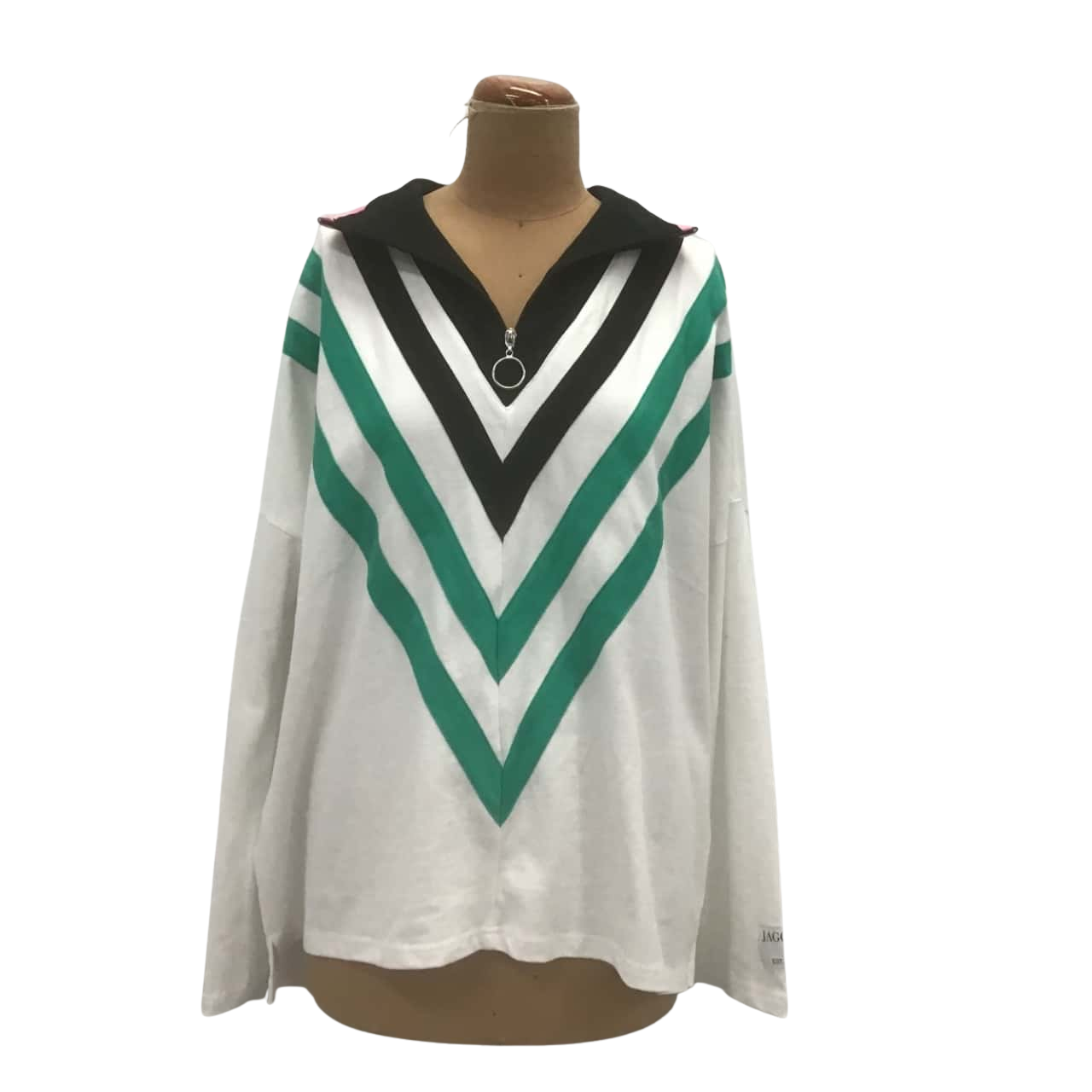 Jaggad Chevron Jumper Size XL White Cotton(s)